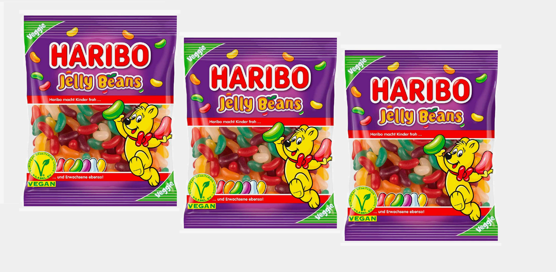 Жевательный мармелад Haribo Jelly Beans - жевательные бобы (Германия), ( 3 уп. х 160 г)