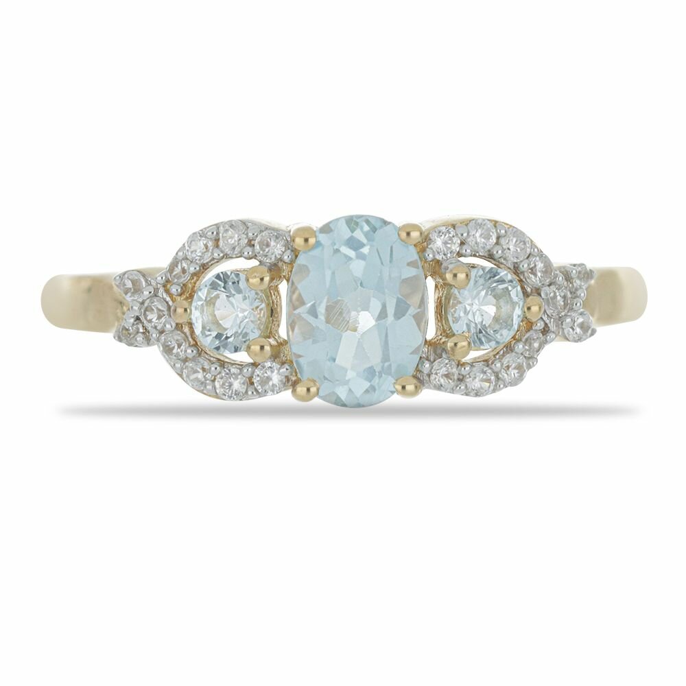 Кольцо дорожка, серебро, 925 проба, циркон, топаз