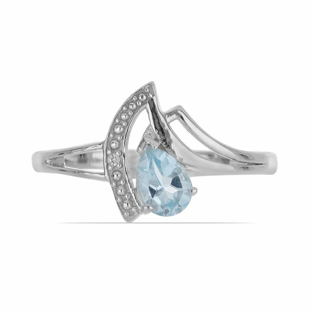 Кольцо, серебро, 925 проба, родирование, топаз