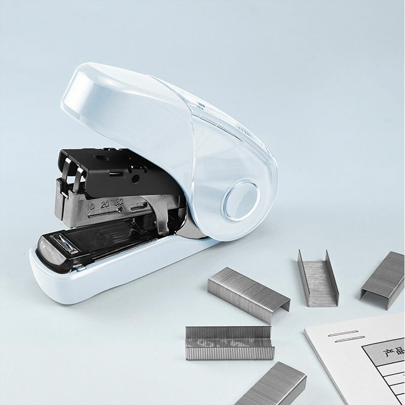 Степлер Max HD-10FL3K, металлический, белый, компактный, 32 листа