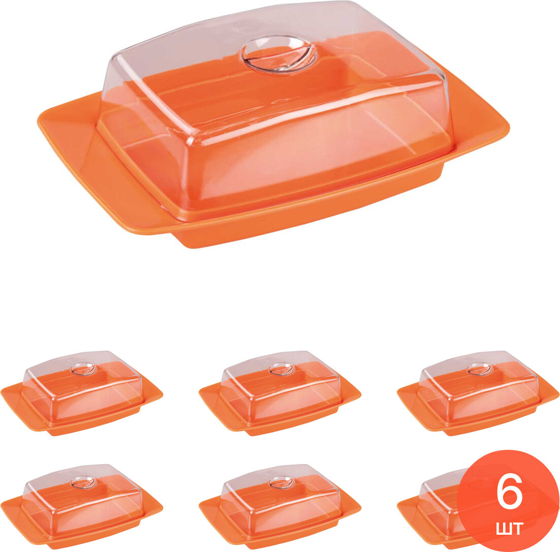 Масленка Альтернатива Смак пластик оранжевый 0,08кг (комплект из 6 шт)