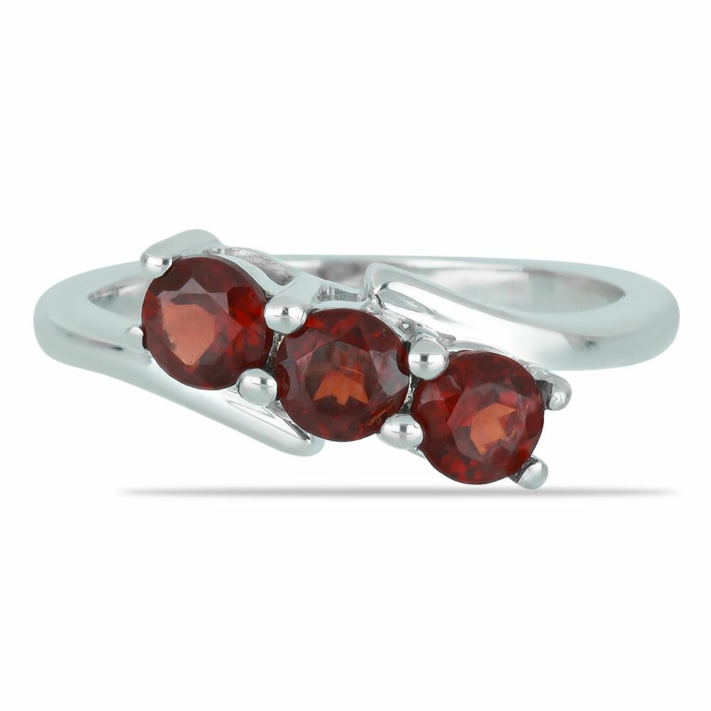 Кольцо дорожка, серебро, 925 проба, родирование, гранат