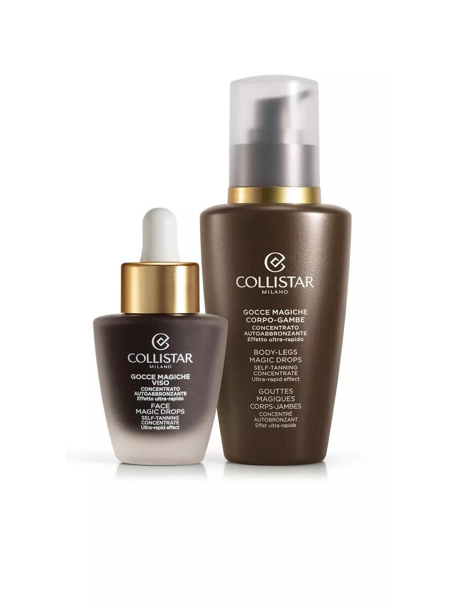 Набор автобронзанта Collistar "Magic Drops", для лица, тела и ног, 30мл и 125мл