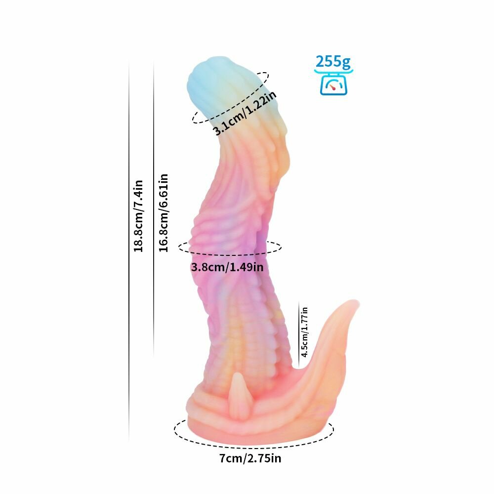 Реалистичный монстр силиконовый фаллоимитатор; Светящийся фаллоимитатор с щупальцами и мощными присосками