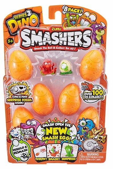 Фигурки ZURU Smashers Дино-сюрприз в яйце 7438, 8 шт.