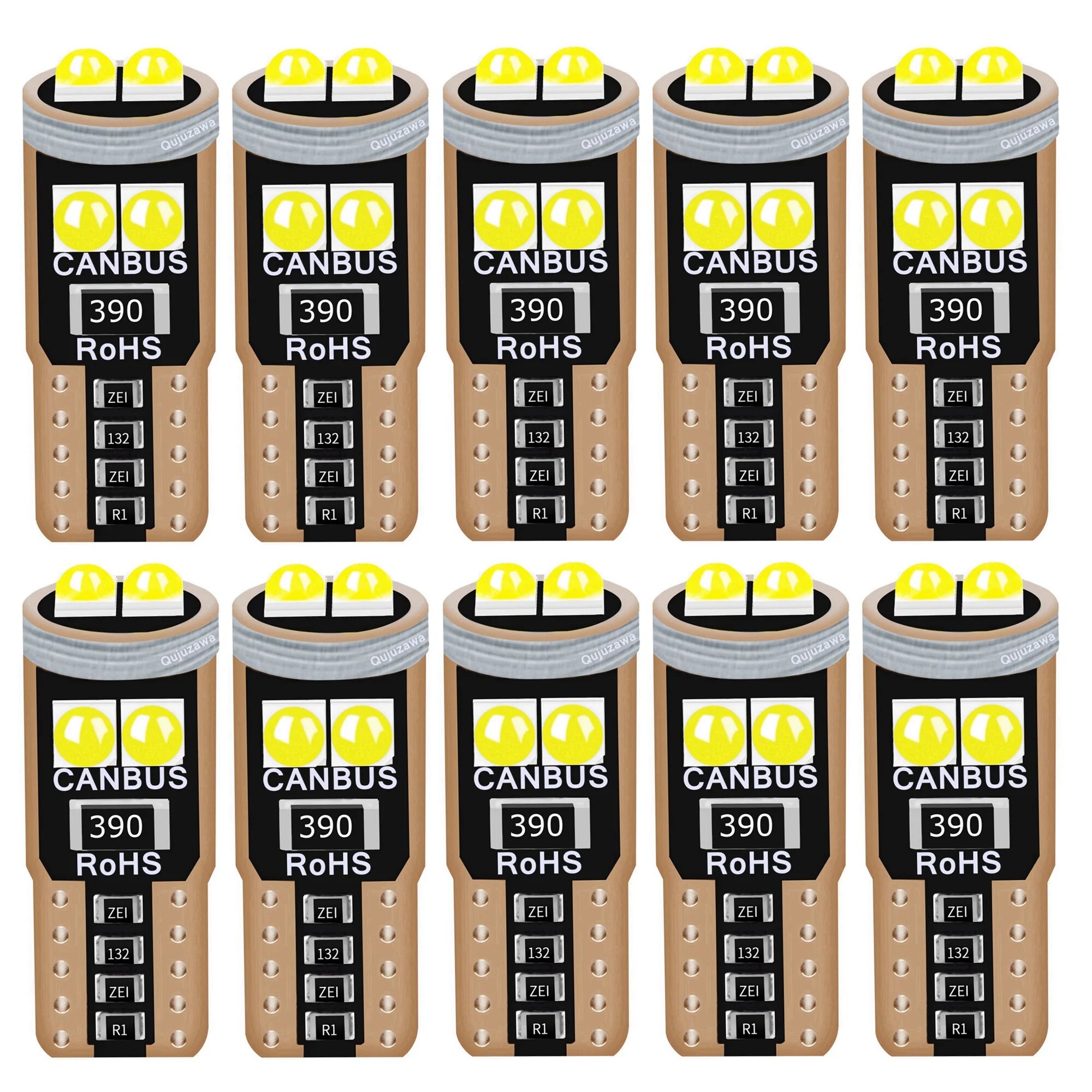 10 шт. T10 W5W WY5W LED Blue Canbus без ошибок