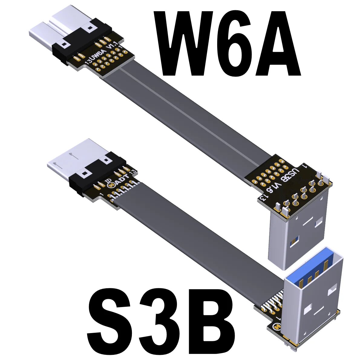 ADTLINK USB 3.0 Micro-B — Type-A «папа-папа», складывается 90 ° Плоский кабель Micro-B USB 3.0 Разъем FPC FPV Воздушный удлинитель