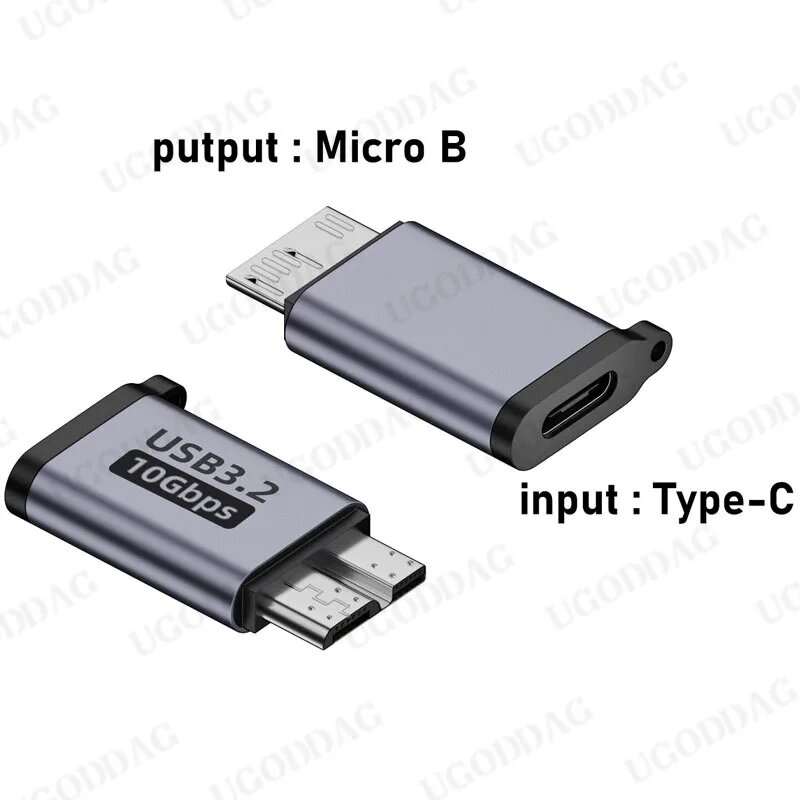 Адаптер USB A/C к Micro B 3.0, 10 Гбит/с, сверхскоростной преобразователь синхронизации данных для Macbook forSamsung HDD SSD, адаптер типа C в Micro B