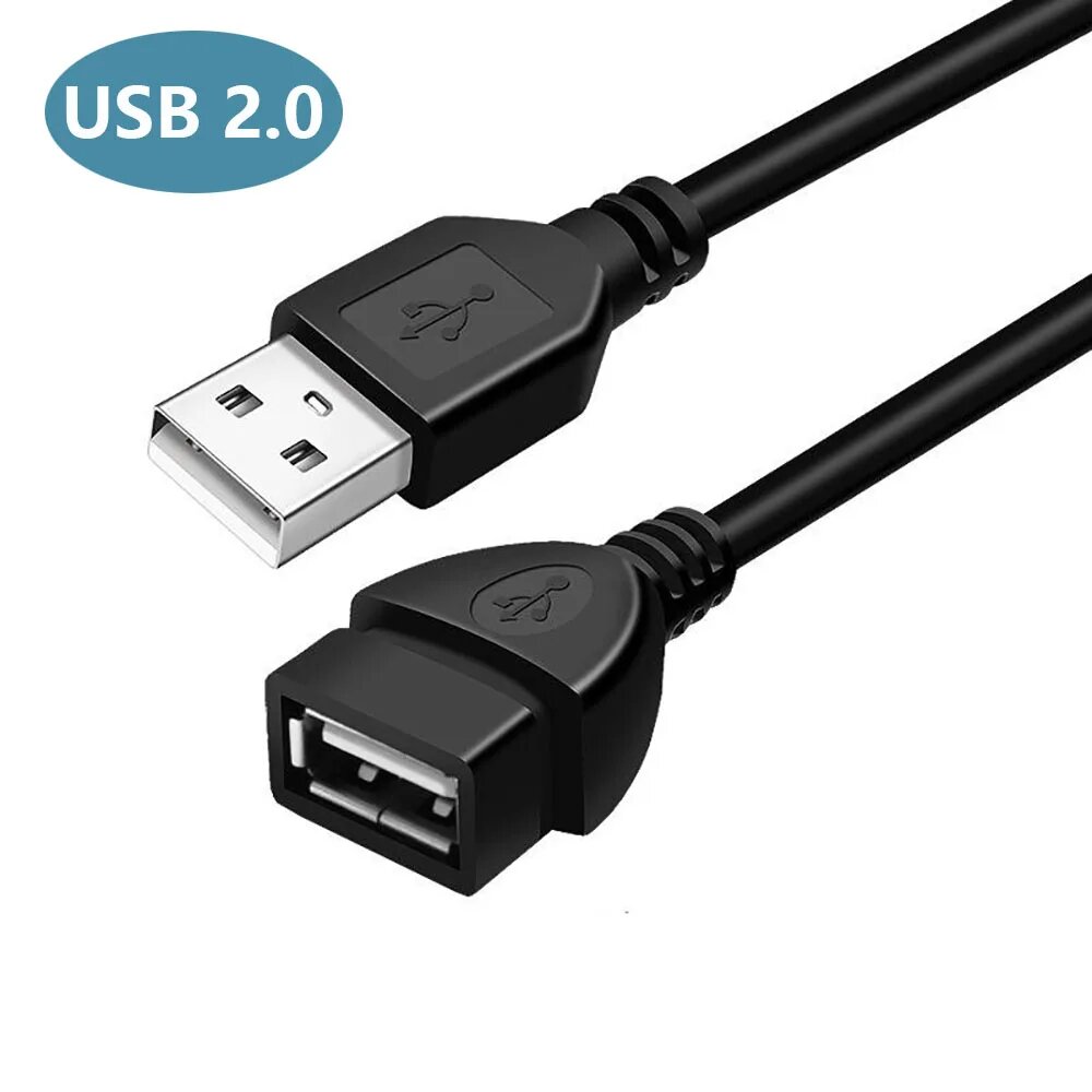 DIKELANG USB 2.0 удлинитель, черный, 1.5M