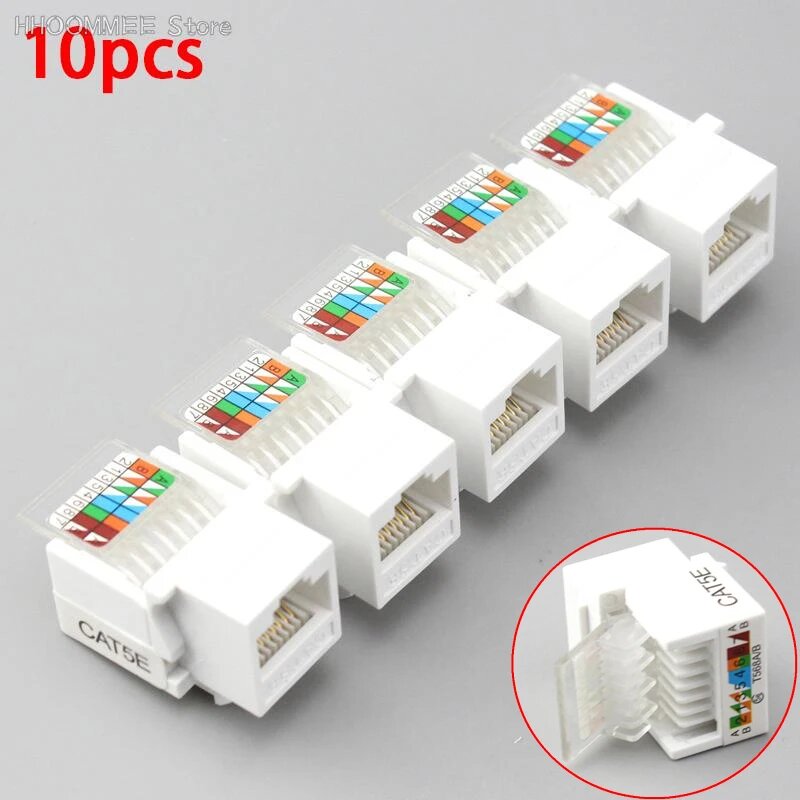 RJ45 CAT5e keystone jack, бежевый, 10 шт