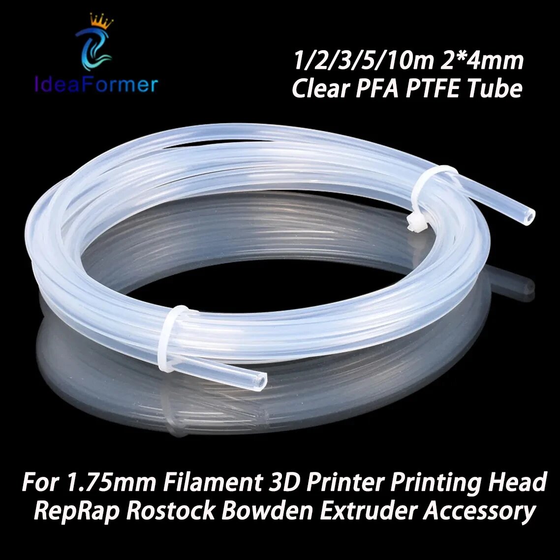 Трубка PFA PTFE для нити 1,75 мм, 2*4 мм, 5m