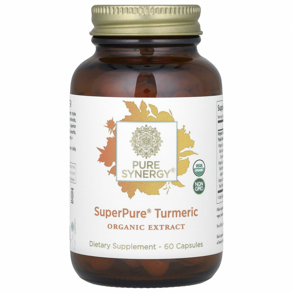Pure Synergy, SuperPure, экстракт куркумы, 60 капсул