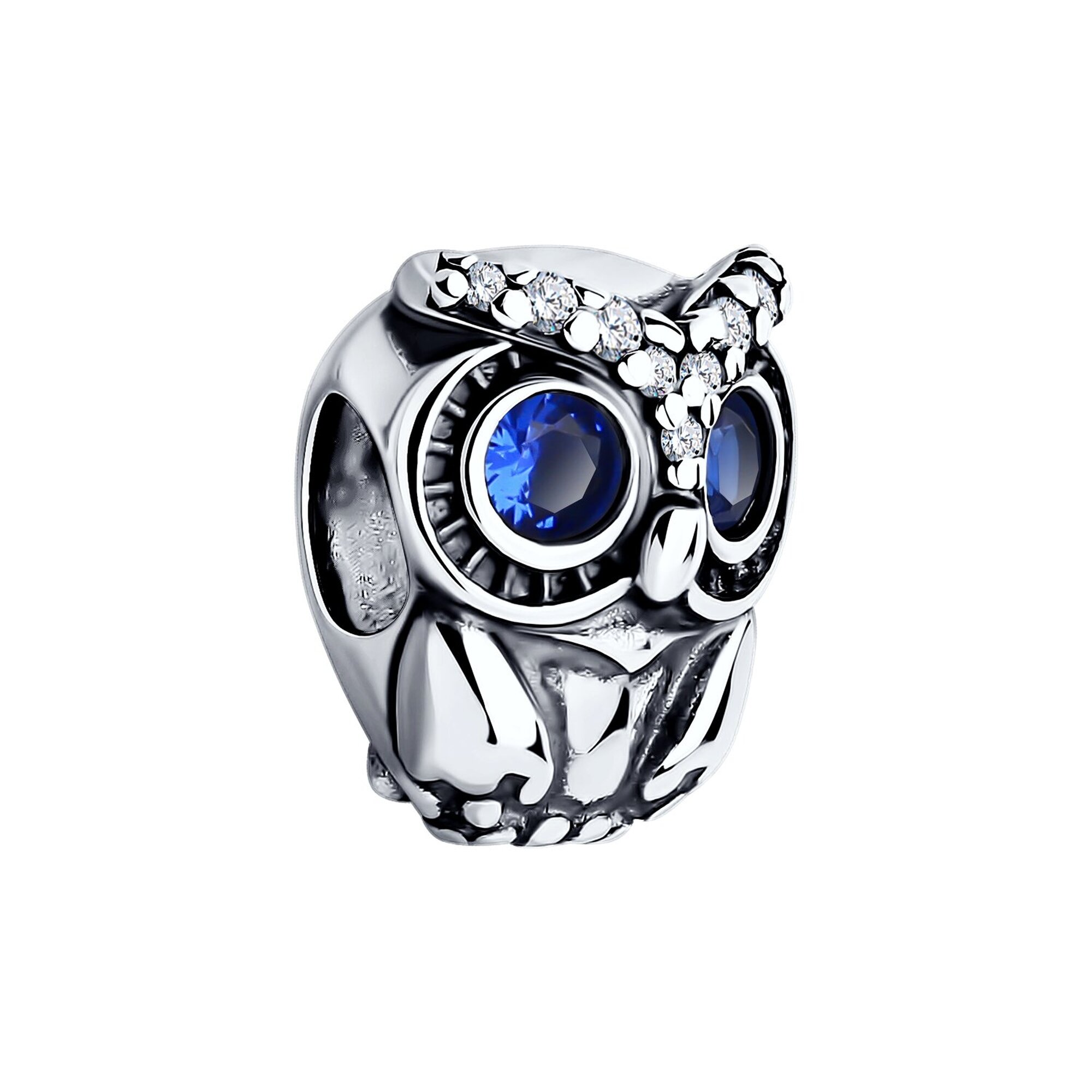 Шарм, серебро, 925 проба, чернение, фианит