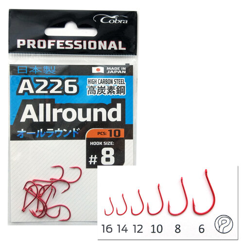 Крючки Cobra Pro Allround Сер. a226 размер 006 10 шт.
