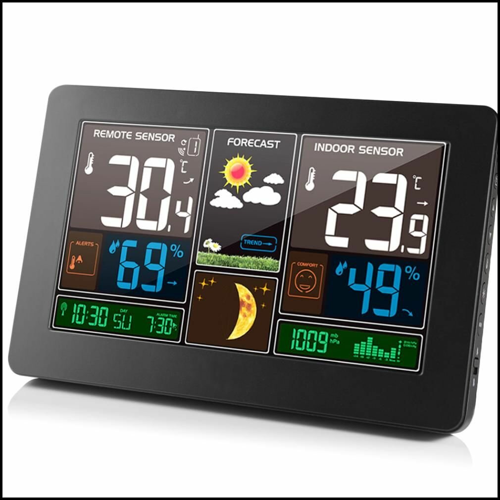 Беспроводная метеостанция Крытый Наружный погодный термометр 3-в-1 Гигрометр