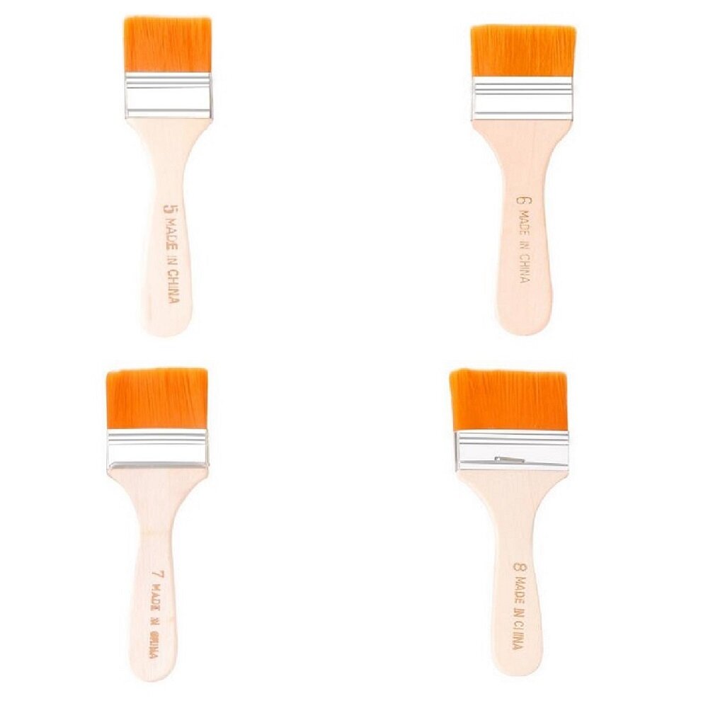 Набор из 4-х кистей для лаков, акриловой живописи, акварели, дерева, стен, мебели