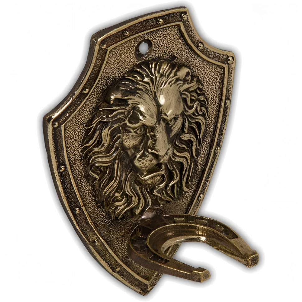 Крепление настенное для обувной ложки "Лев" из бронзы