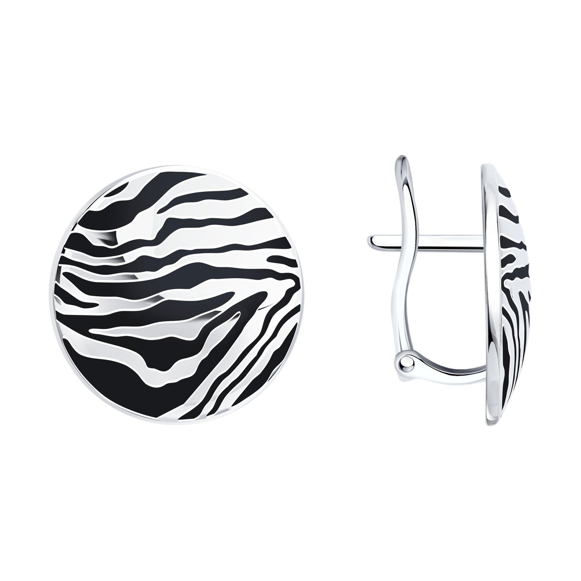 Серьги, серебро, 925 проба, родирование, эмаль