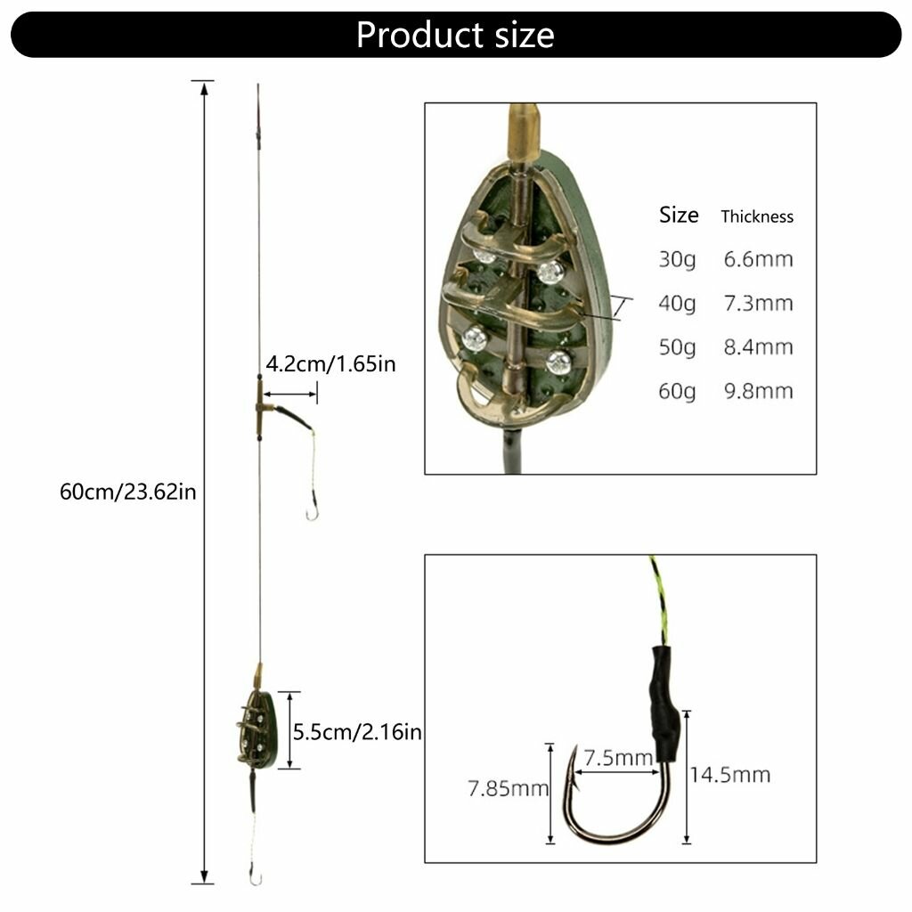Двойная крючковая наживка для ловли рыбы - 60 г
