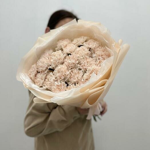 Букет Boom Bouquet "Диантусы Брют", гвоздики, высота 45см, 21 цветок