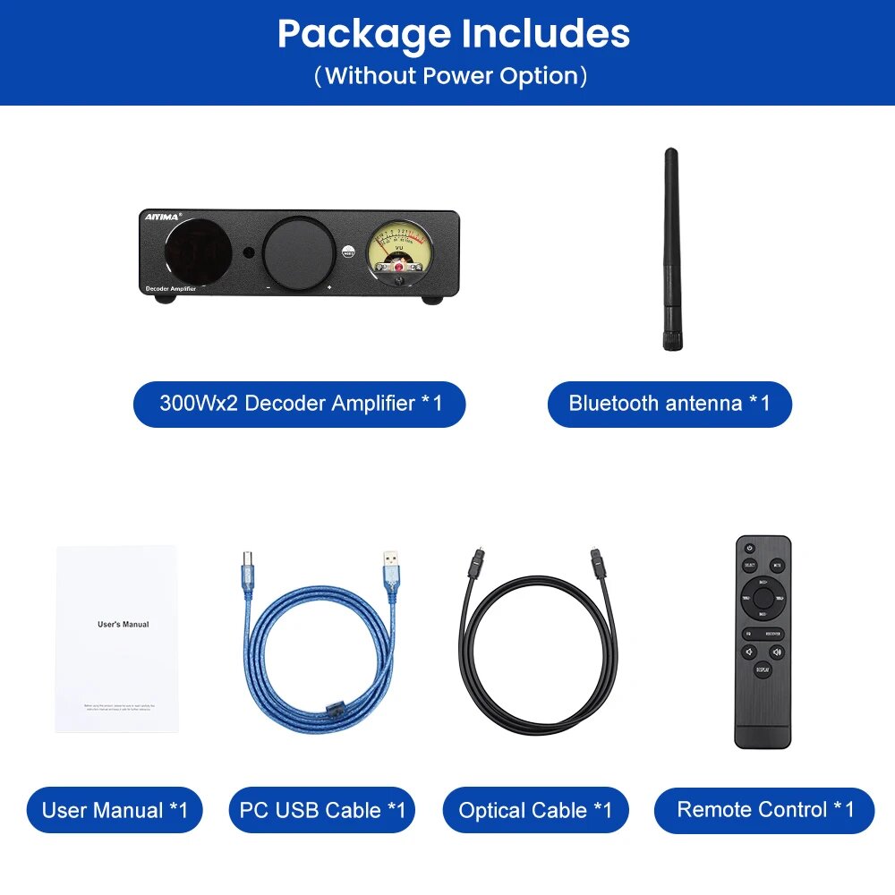 Aiyima 300Wx2 HIFI Bluetooth усилитель Only Amplifier