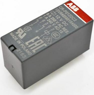 Реле ABB CR-P012DC2 электромагнитное DPDT Uобмотки 12ВDC 8А макс.250ВAC 1 шт