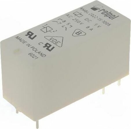 Реле RELPOL RM84-2022-35-1005 электромагнитное DPST-NO Uобмотки 5ВDC 8A/250ВAC 8А 1 шт