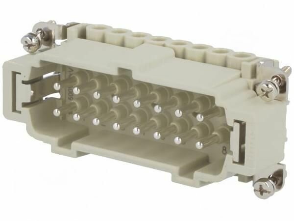 Разъем HDC ILME CNEM16T, "папа", CNE, PIN 16, 16+PE, размер 77.27, 16А, 500В