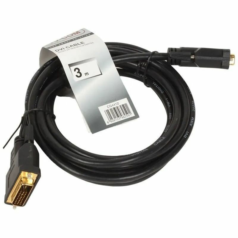 Кабель DVI Dual Link (25M-25M) 3м TV-COM экран, феррит. кольца CG441D-3M