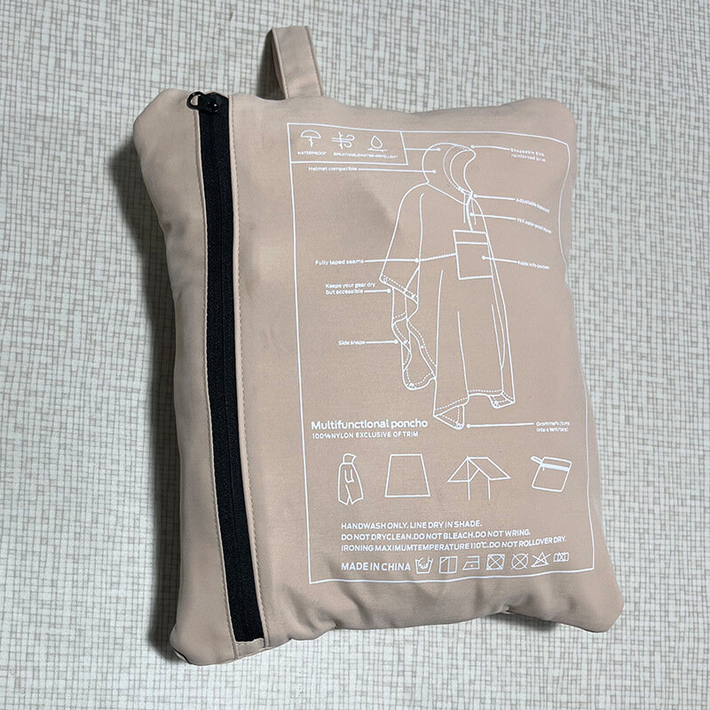 Дождевик тактический, водонепроницаемый, складной, светлый хаки, один размер