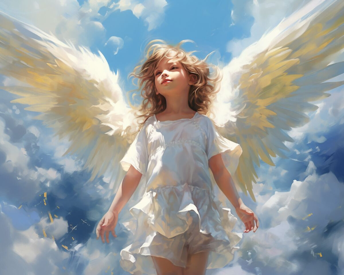 Картина по номерам ангел мальчик 40х50