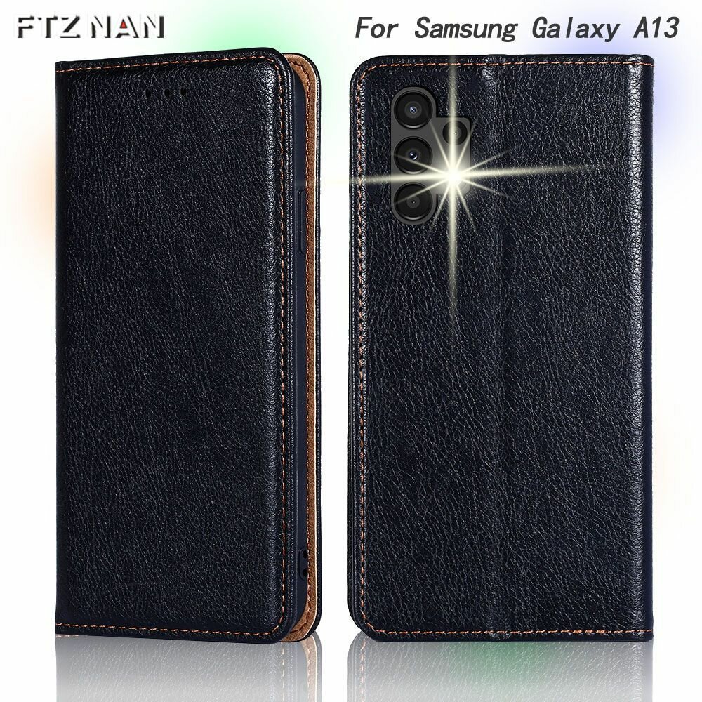 Чехол-книжка подходит на Самсунг Галакси A13 4g/ чехол кожи для Samsung Galaxy A13 4G, Новый, флипом, противоударный, подставка, черный