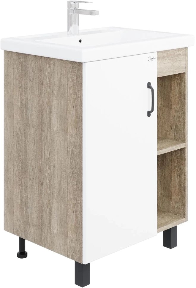 Тумба с раковиной дуб сонома/белый матовый 61 см Onika Тимбер 106115 + 4640021060773