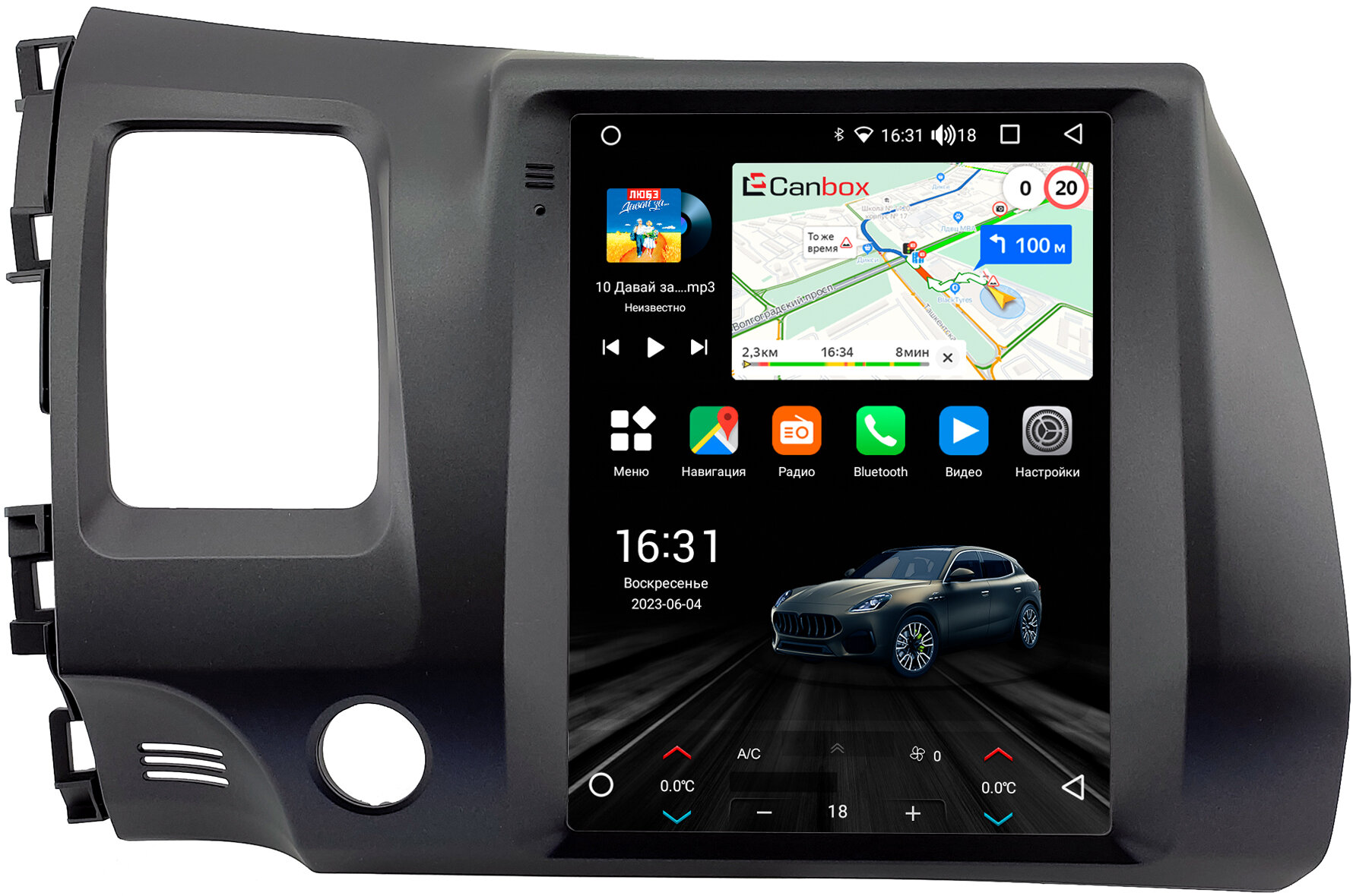 Штатная магнитола Honda Civic 8 4D 2005-2012 (седан) Canbox M-Line (Tesla) 9.7" 2/32 5620-1312-120 Android 10 (4G-SIM, DSP, QLed)