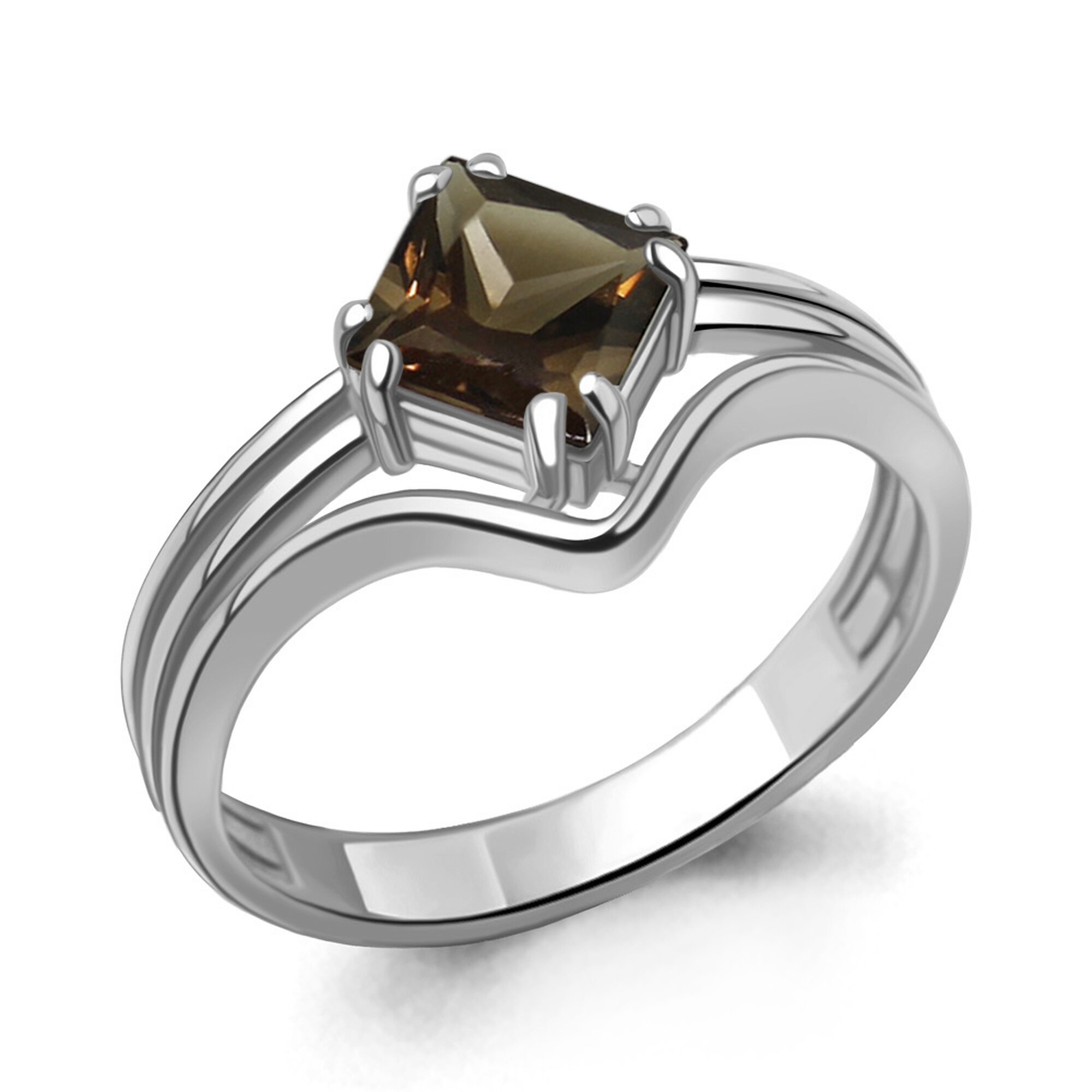 Кольцо, серебро, 925 проба, родирование, кварц