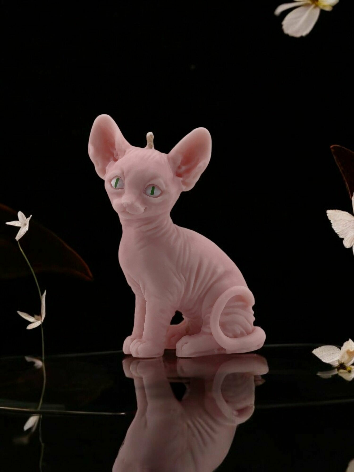 Свеча Sa`Va "Сфинкс", декоративная, ручная работа, постельный розовый цвет