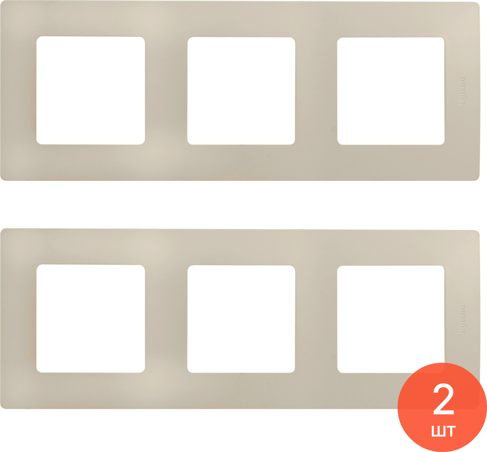 Рамка электроустановочная Legrand / Легранд Etika 672513 слоновая кость, 3 поста / для розеток и выключателей (комплект из 2 шт)