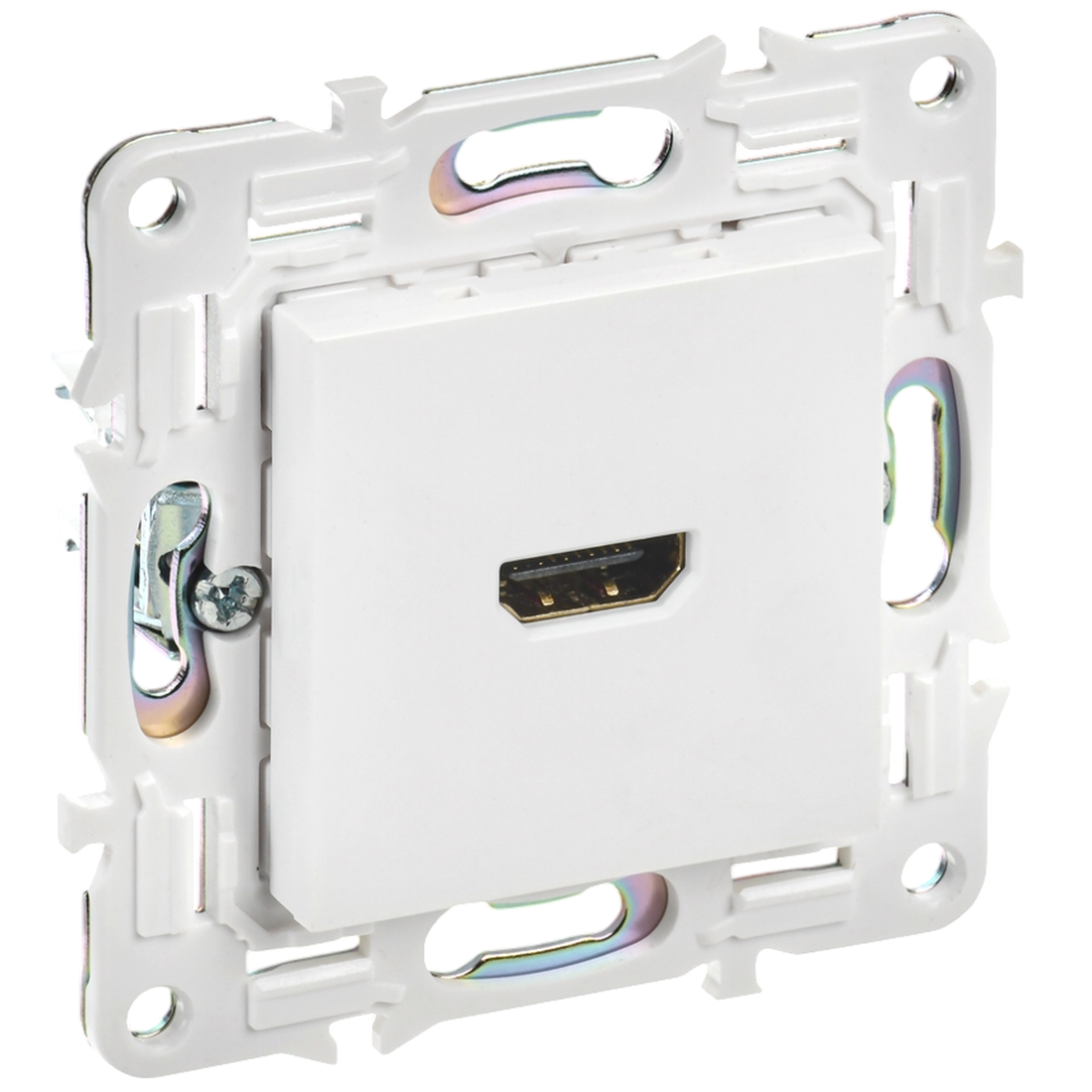 Механизм розетки HDMI IEK SKANDY арктический белый SK-H01W SK-H10-K01