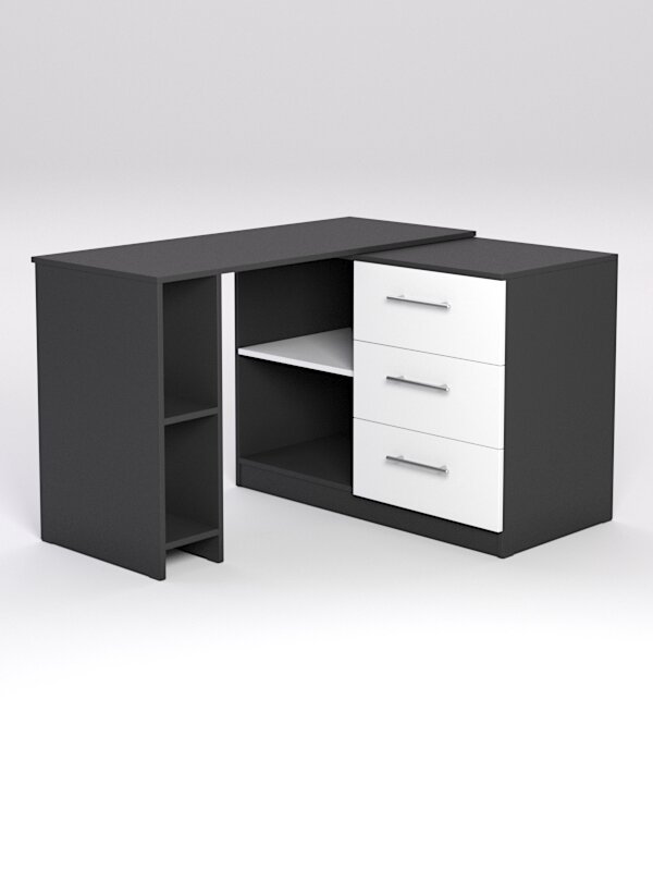 Поворотный компьютерный стол Триумф 1, Черный и Белый. Производитель товара - компания Westcom.