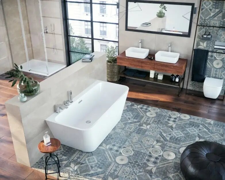 Отдельностоящая акриловая ванна Cerutti Spa LUGANO 9344 без гидромассажа