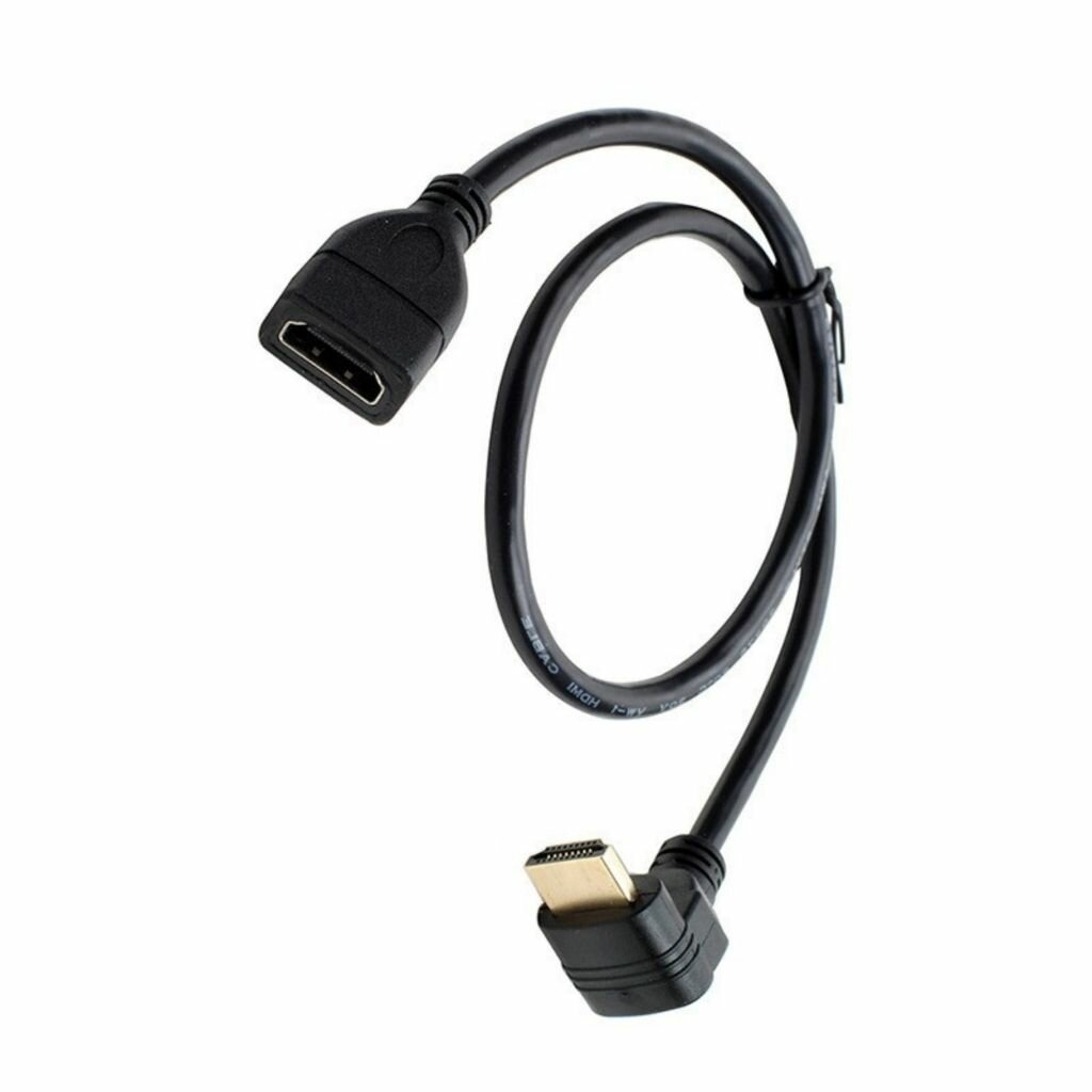 Удлинитель проекционного экрана 4K HD HDMI от мужчины к женщине с Г-образным изгибом под углом 90 кабель-адаптер-согните вниз