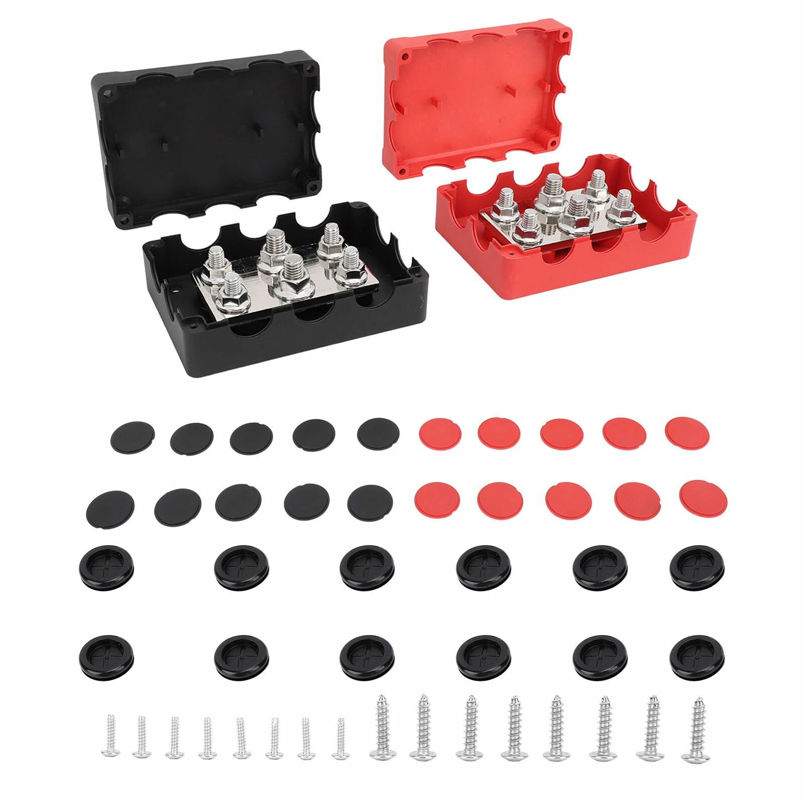 Пара мощных сборных шин для автодомов и яхт, пара 6-контактных распределительных коробок 500A 48 В постоянного тока/300 В переменного тока, солнечные сборные шины