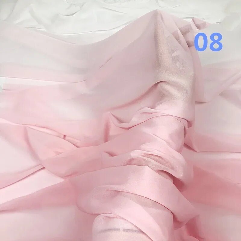 Градиентная шифоновая ткань 100% полиэстер 150x100 см Розовый, 08