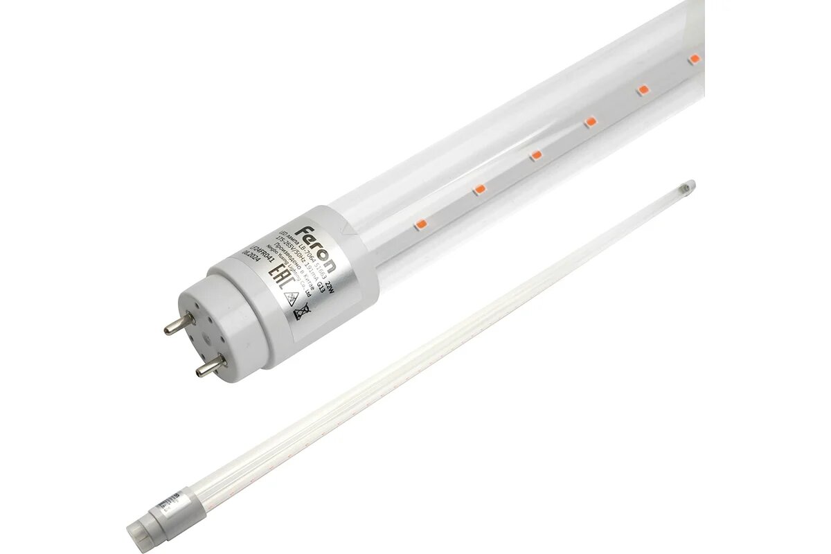 FERON Лампа светодиодная для растений T8 LB-7064 G13 стекло 22W 175 1,2м 265V красно-синий спектр пластик, 51663