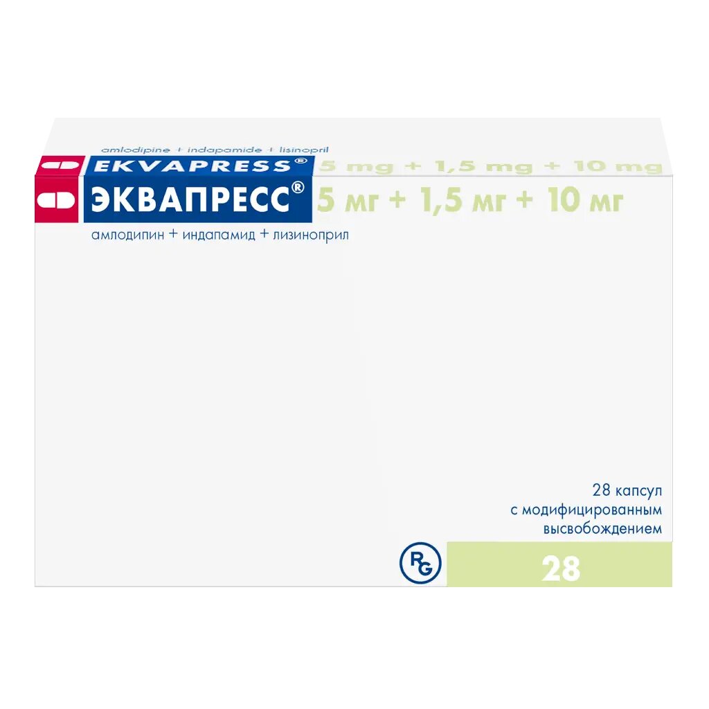 Эквапресс капсулы с модифицированным высвобождением 5 мг+1,5 мг+10 мг 28 шт
