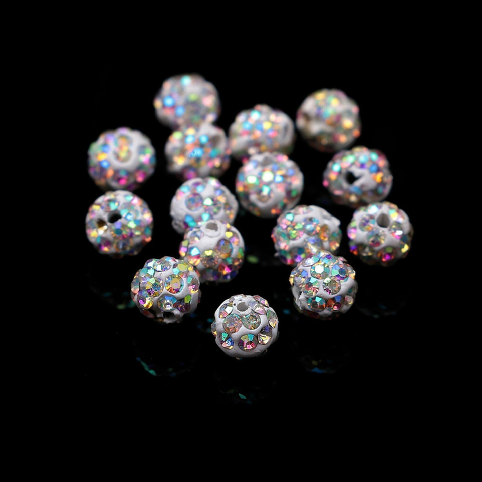 Бусины Queen Fair «Шамбала», полимер, 6 мм, набор 15 шт, радужные