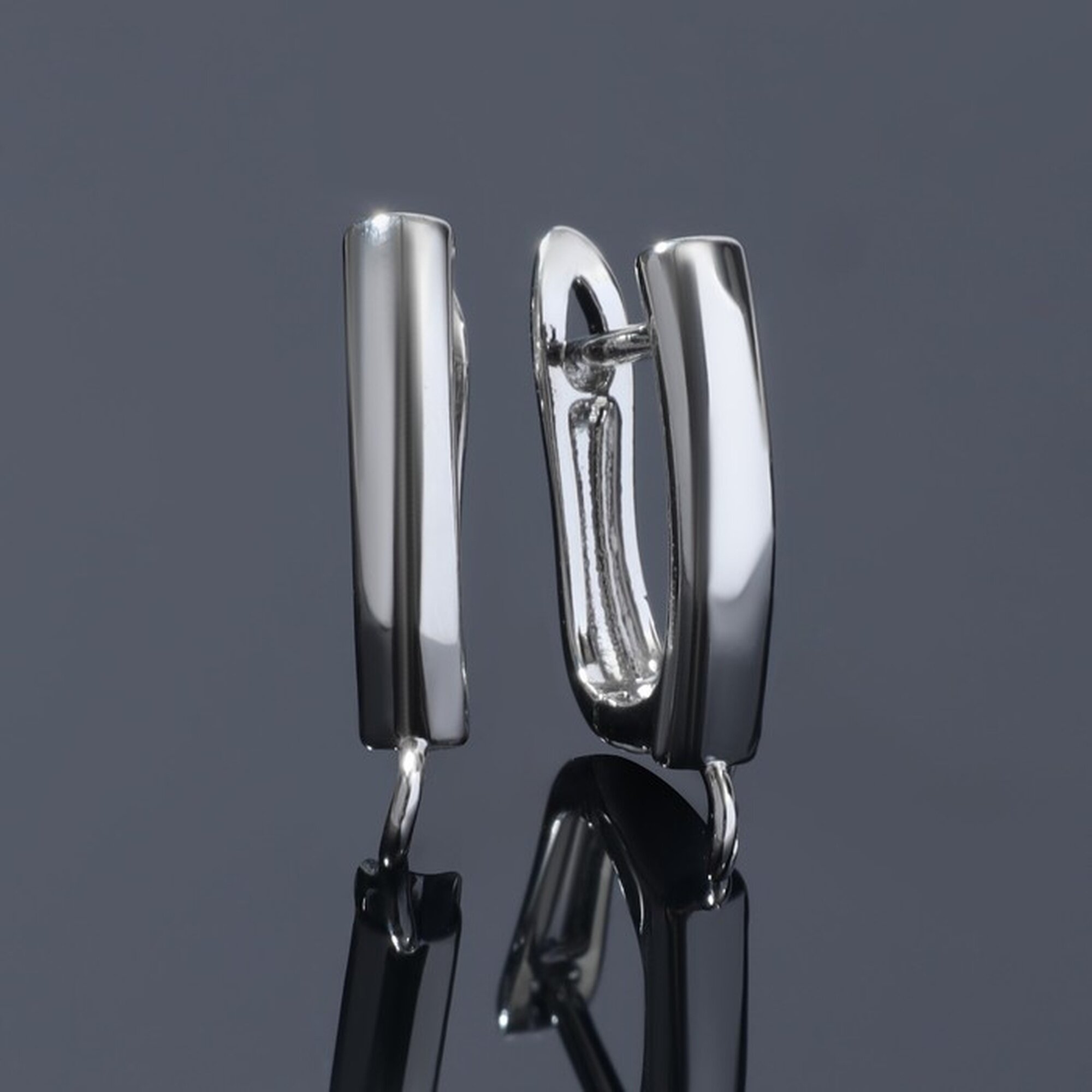 Швензы Queen Fair «Прямоугольник», металлические, цвет серебро