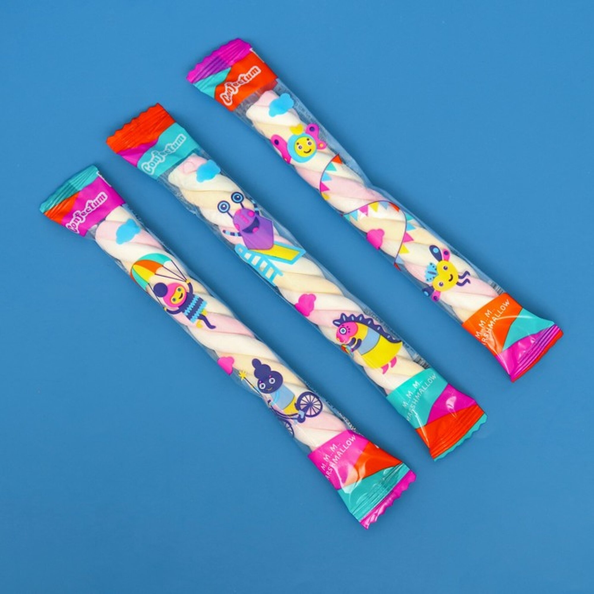 Маршмеллоу "Зефирная косичка "Confectum" с ароматом клубники, 12 г