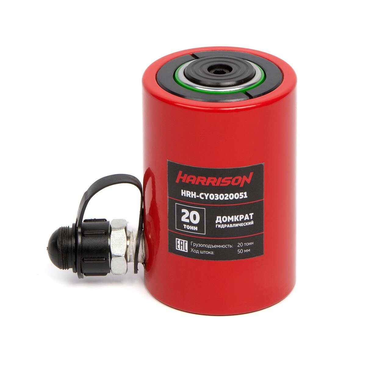 HARRISON Гидравлический цилиндр (домкрат), однополостной 20 т, ход 50 мм (без насоса) HRH-CY03020051
