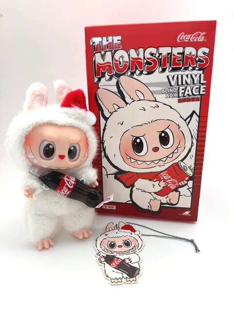 Белый Лабубу Labubu Оригинал - COCA COLA SURPRISE SNAKE - POP MART LABUBU THE MONSTERS - COCA COLA SERIES 17CM
